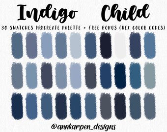 Indigo Shades Procreate Color Palette 30 Handpicked Swatches - Etsy