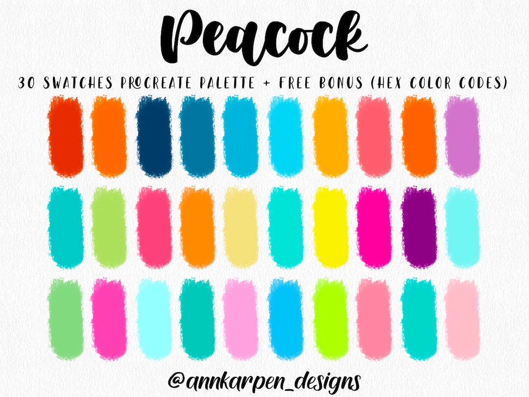 Florida Motel Procreate Palette 30 Hex Color Codes Swatches