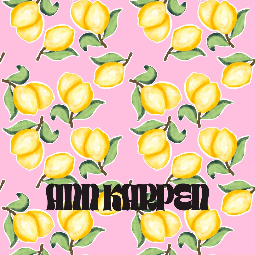 LEMONADE - Seamless Digital Paper Pattern, Pink Yellow Sweet Lemons ...