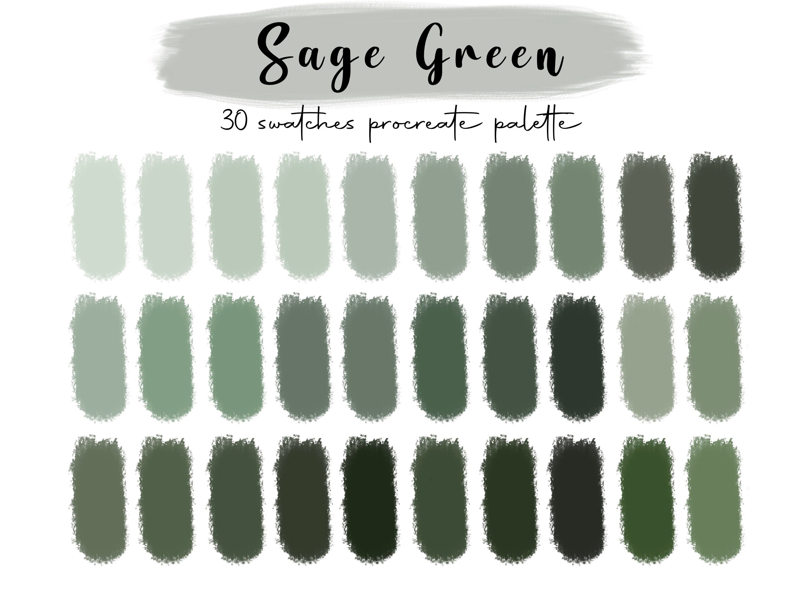 Sage Green Procreate Palette 30 Colors Color Palette | Etsy UK Sage Green Procreate Palette 30 Colors Color Palette | Etsy UK