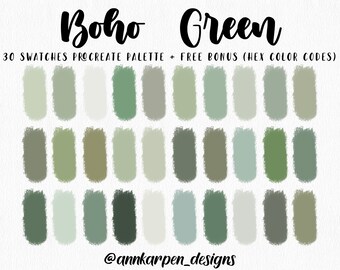 Procreate Color Palette Green Pears Instant Download Digital File Color ...