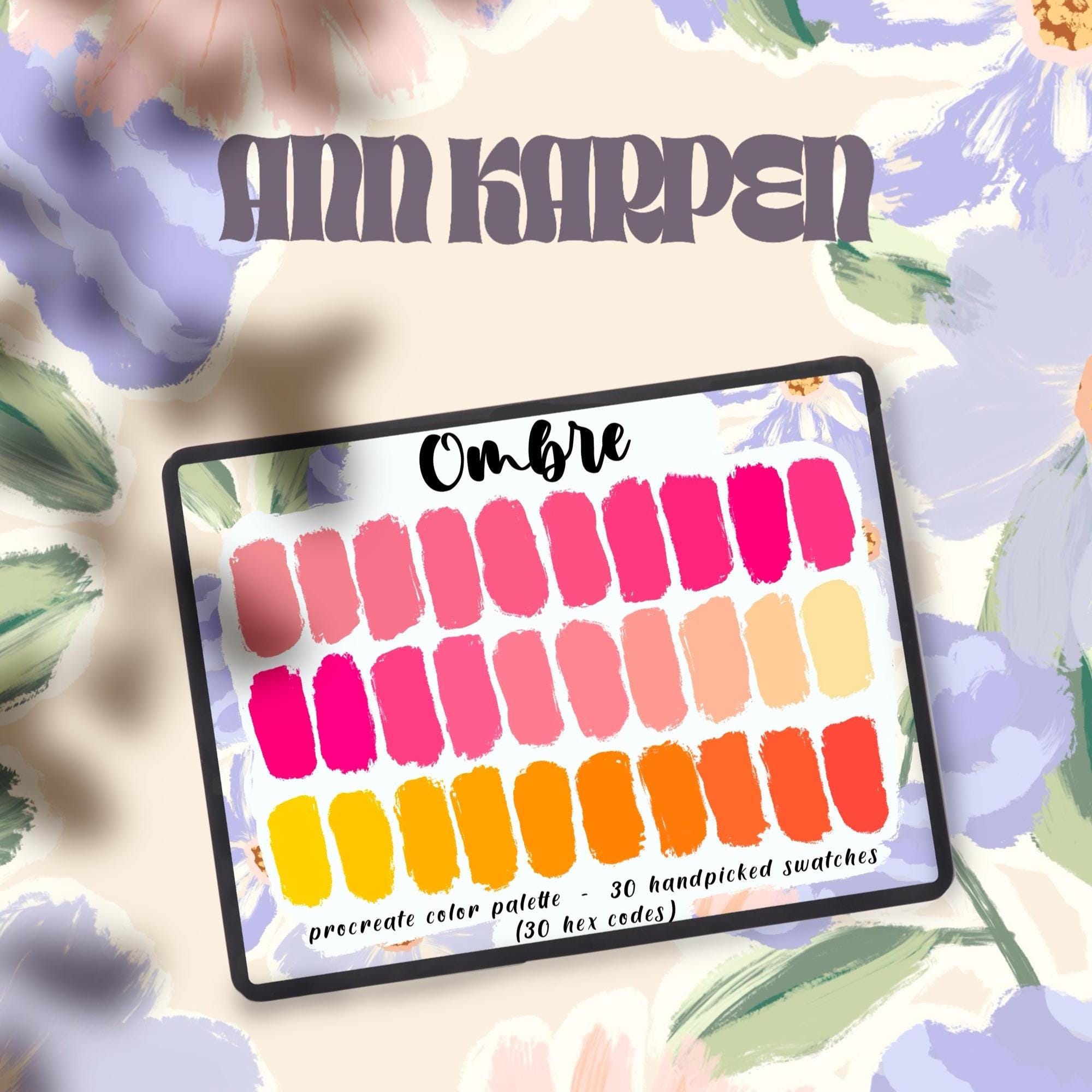 Ombre - Procreate Palette, 30 HEX Codes, Good Notes, Digital Planner ...