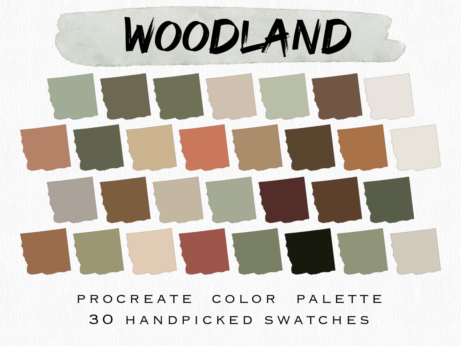 Woodland Procreate Palette 30 Handpicked Colors Instant Etsy