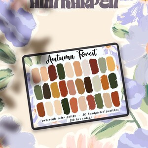 Autumn Forest Procreate Palette, 30 HEX Handpicked Color Codes, Cozy ...
