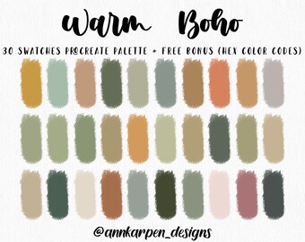 Earthy Color Palette Hex Codes - Etsy
