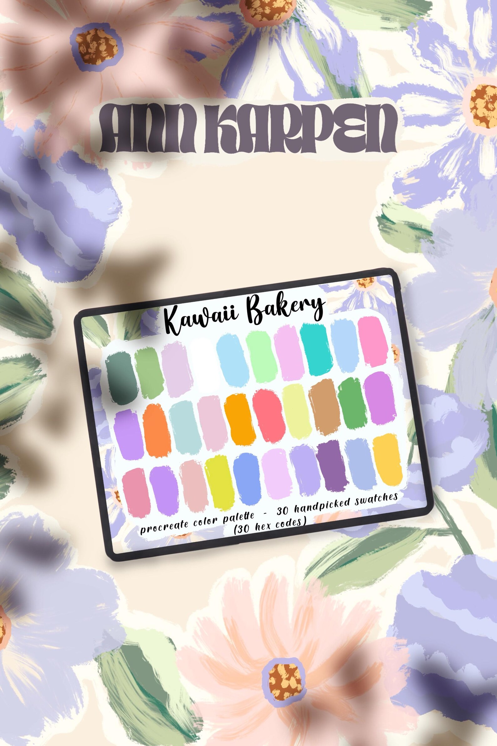 Kawaii Bakery Procreate Palette, 30 HEX Codes, Good Notes, Instant ...
