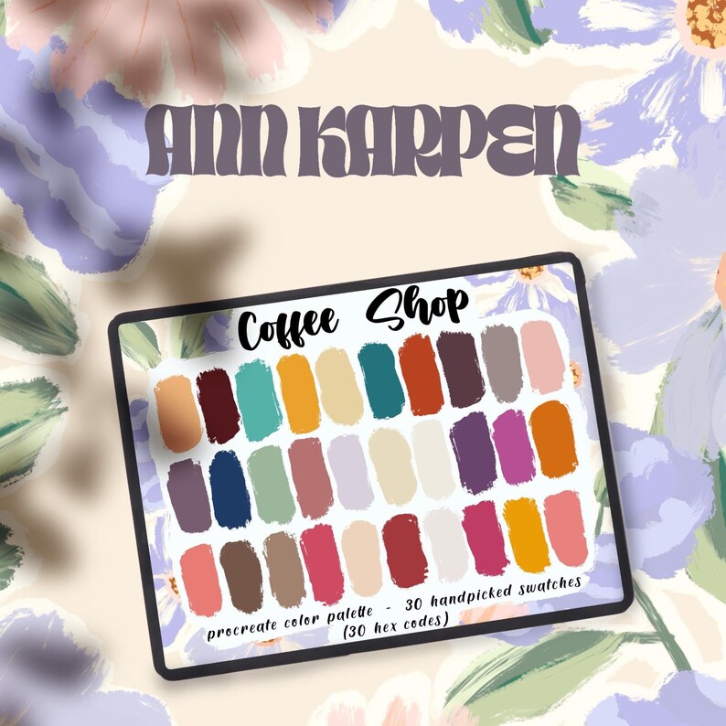 Coffee Shop - Procreate Palette, 30 HEX Codes, Instant Digital Download ...