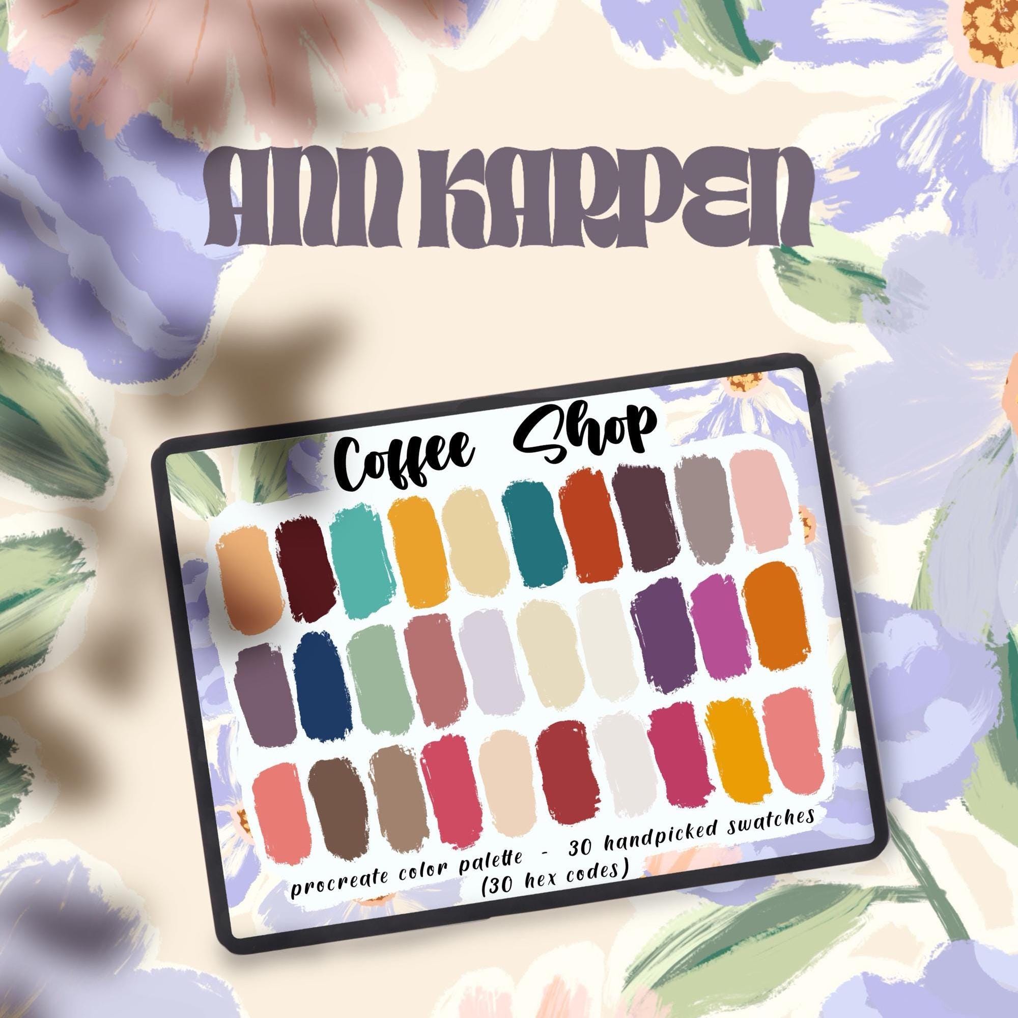 Coffee Shop - Procreate Palette, 30 HEX Codes, Instant Digital Download ...
