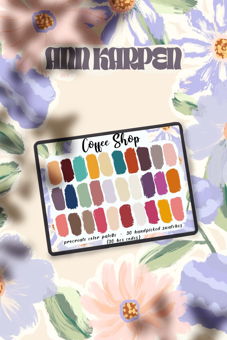 Coffee Shop Procreate Palette, 30 HEX Color Codes, Instant Digital ...
