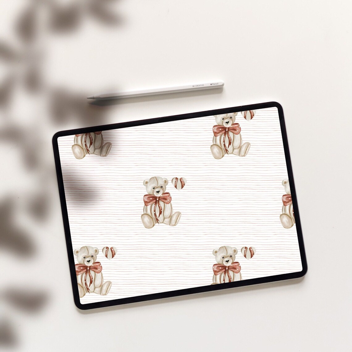 Teddy Bear Seamless Pattern, Watercolor Digital Paper, Vintage ...