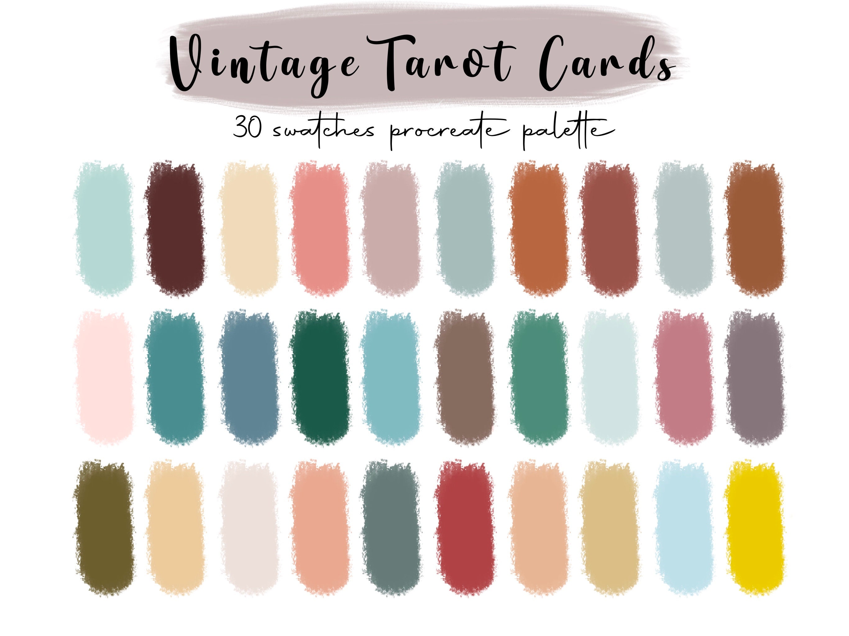Vintage Tarot Cards Procreate Palette 30 Colors Palette | Etsy