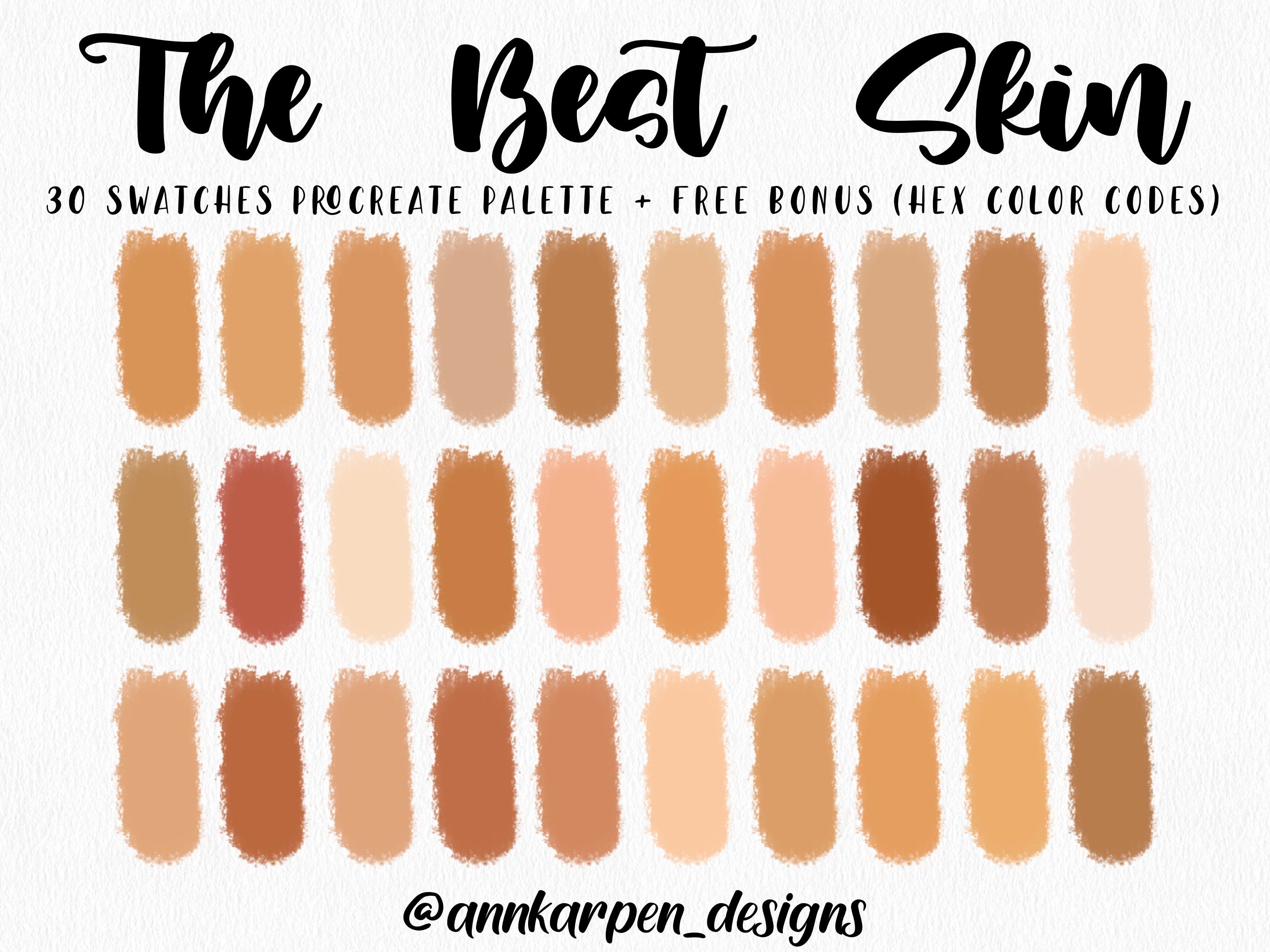 The Best Skin Procreate Palette, 30 HEX Color Codes, Instant Digital ... The Best Skin Procreate Palette, 30 HEX Color Codes, Instant Digital ...