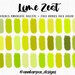 Lime Zest Procreate Palette, 30 HEX Color Codes, Instant Digital ...
