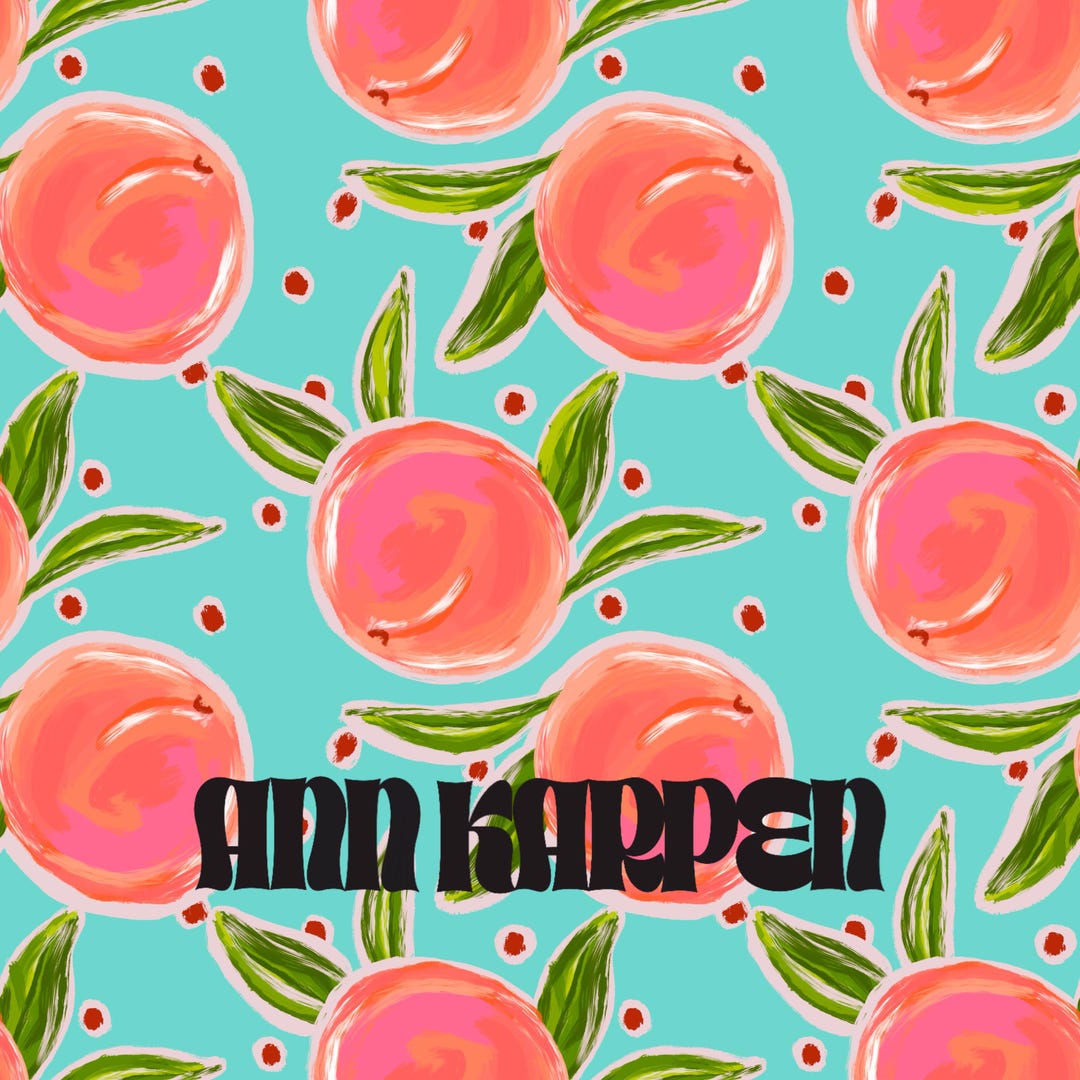 PEACHES - Seamless Digital Paper Pattern, Vibrant Peaches Gift Wrapping ...