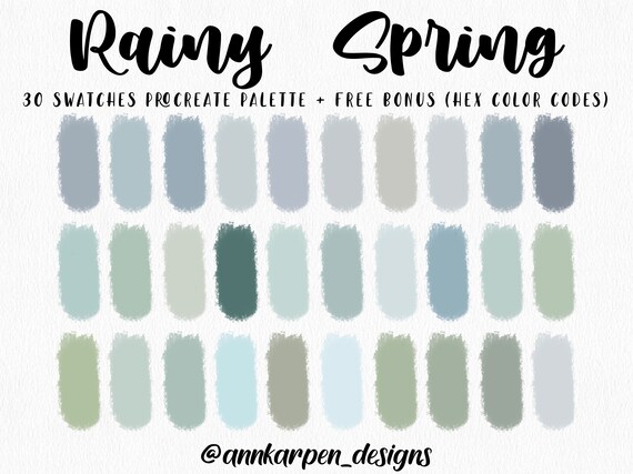 Baby Blue Procreate Palette 30 HEX Color Codes Instant, 56% OFF