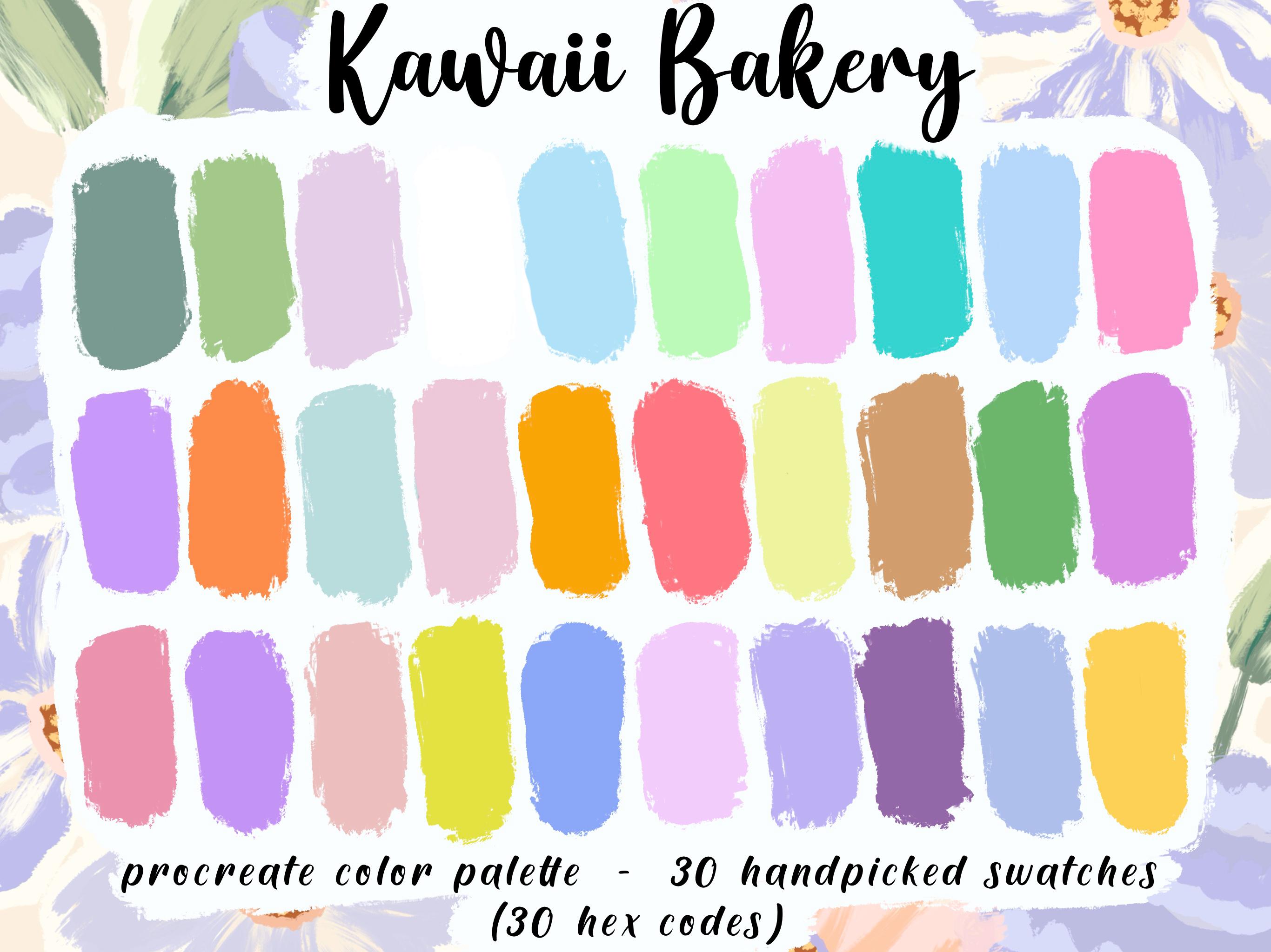 Kawaii Bakery Procreate Palette, 30 HEX Codes, Good Notes, Instant ...