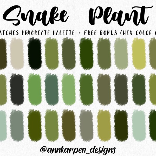 Woodland Procreate Palette 30 HEX Handpicked Colors, Instant Digital ...