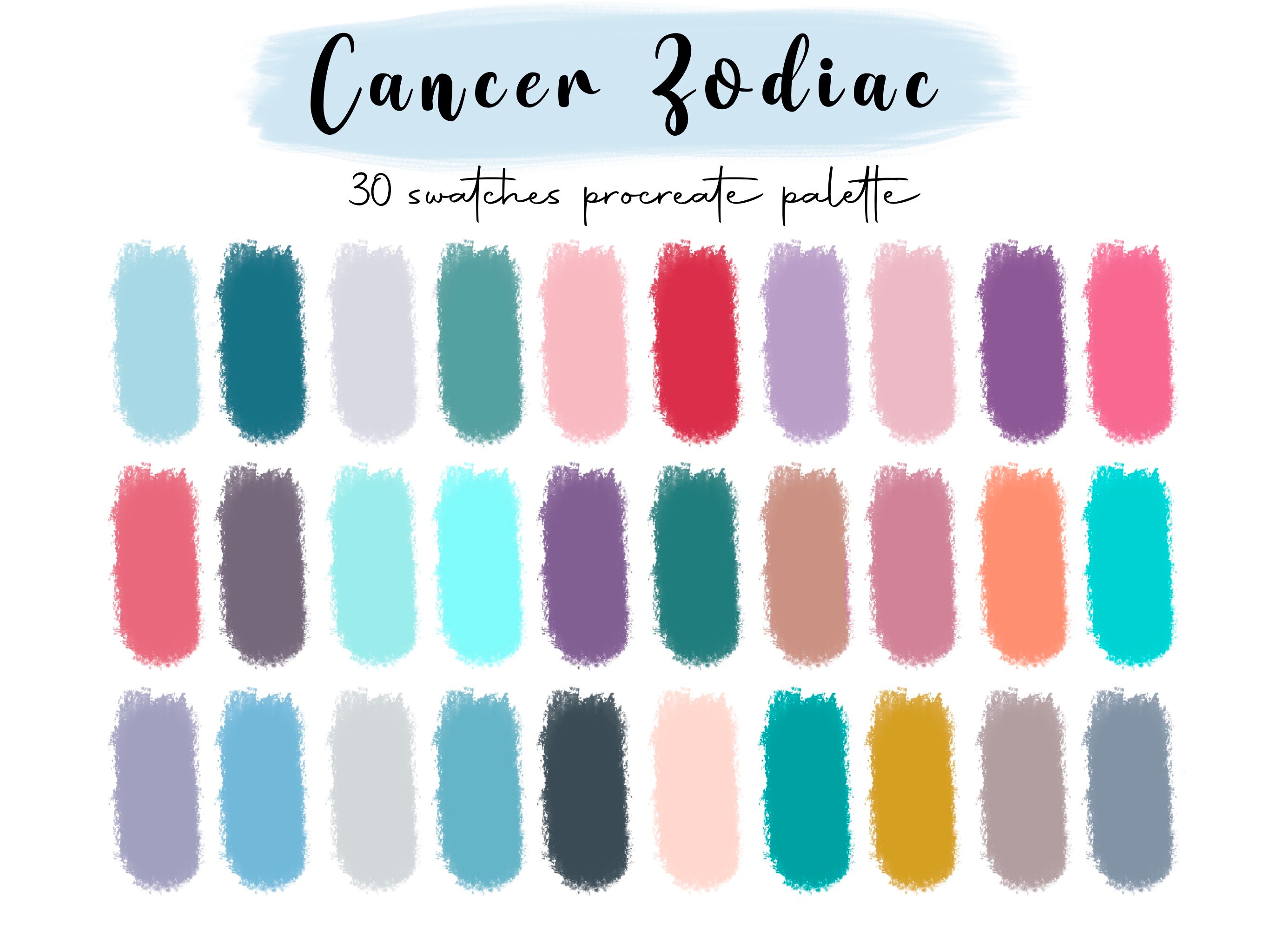 30 Colors Palette Aquarius Zodiac Procreate Palette Digital Download ...