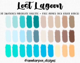 Atlantida Procreate Palette 30 HEX Color Codes Instant - Etsy