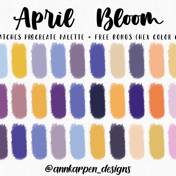 Floral Color Palette With Hex Codes - Etsy