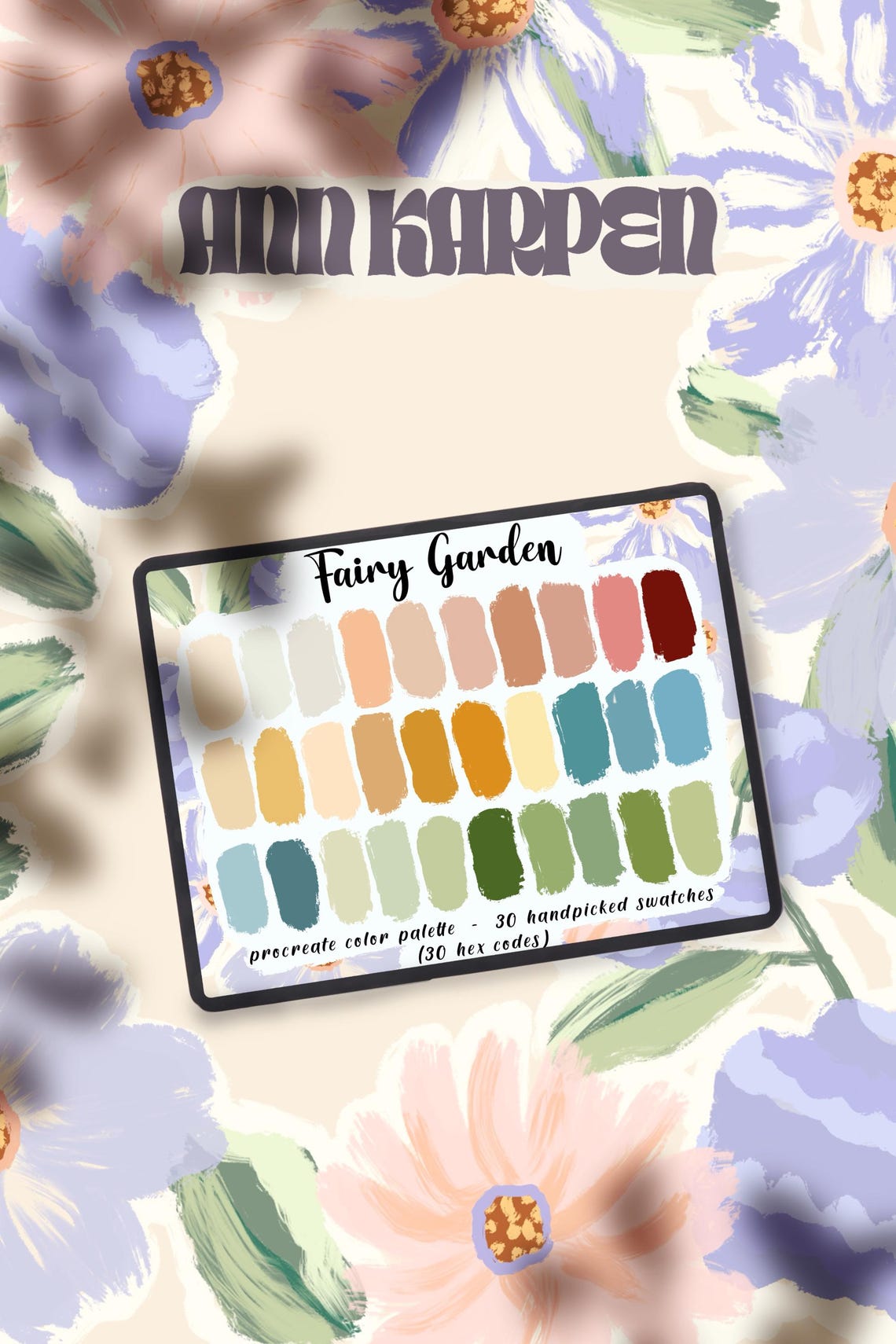 Fairy Garden Procreate Palette, 30 HEX Handpicked Colors, Instant ...