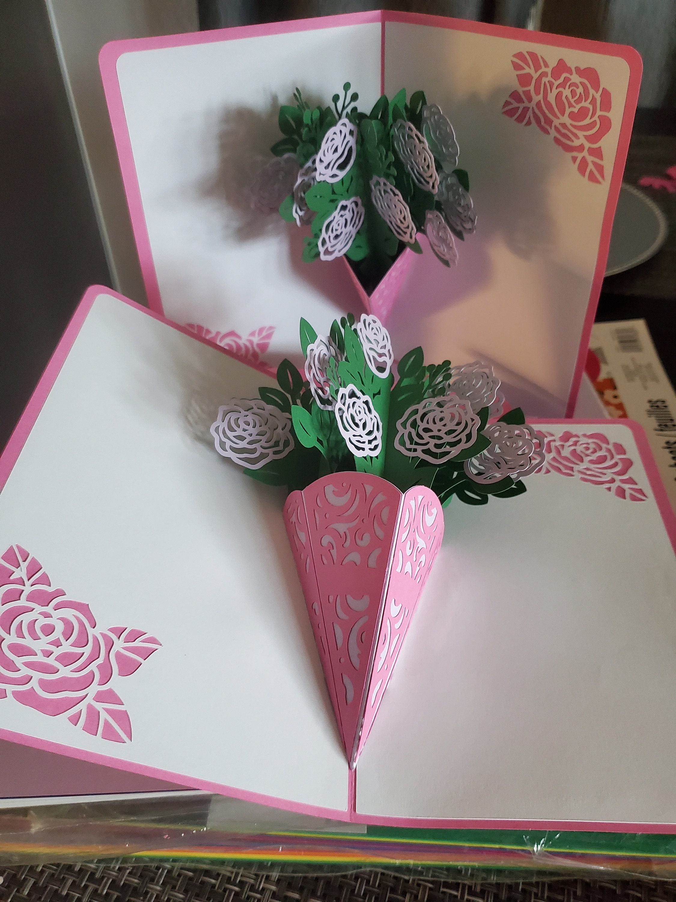 Flower Bouquet Pop up Card - Etsy