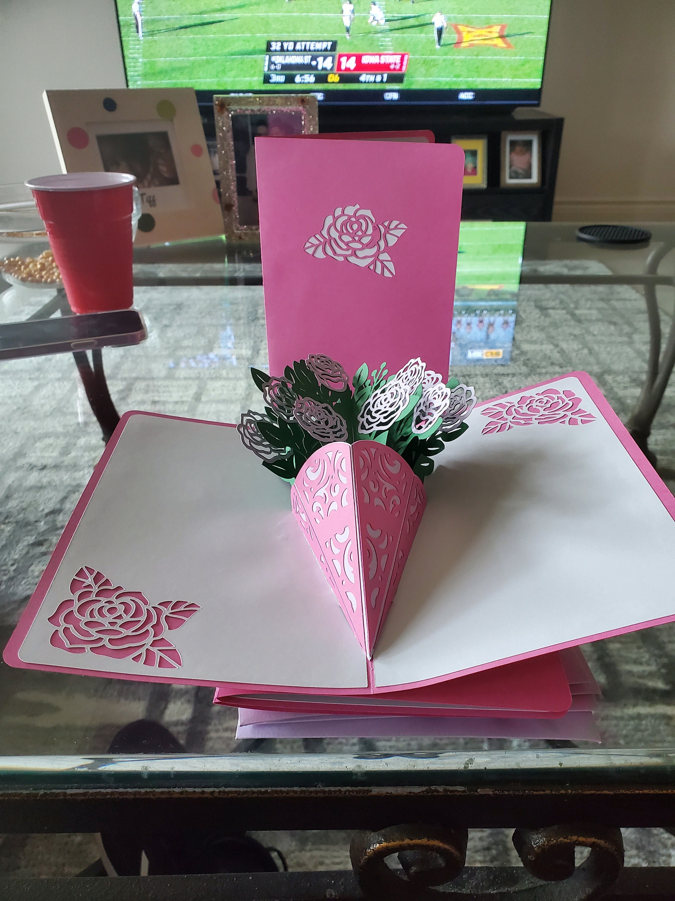 Flower Bouquet Pop up Card - Etsy