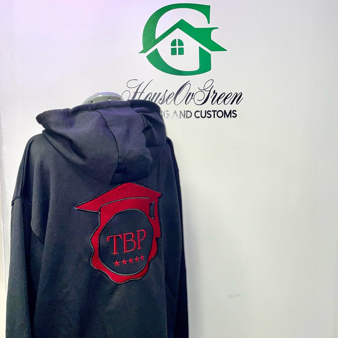 Custom Embroidered Hoodie - Front & Back - Etsy
