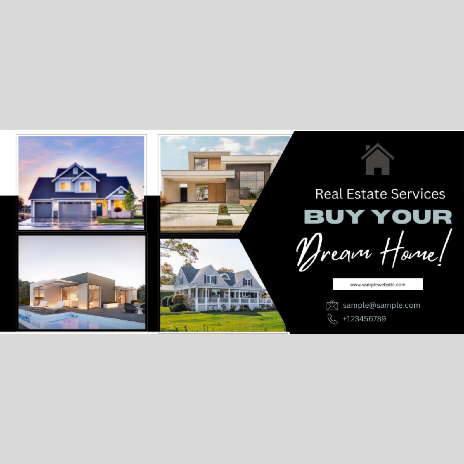 3 X Real Estate Facebook Cover Realtor Canva Realtor Marketing Real ...