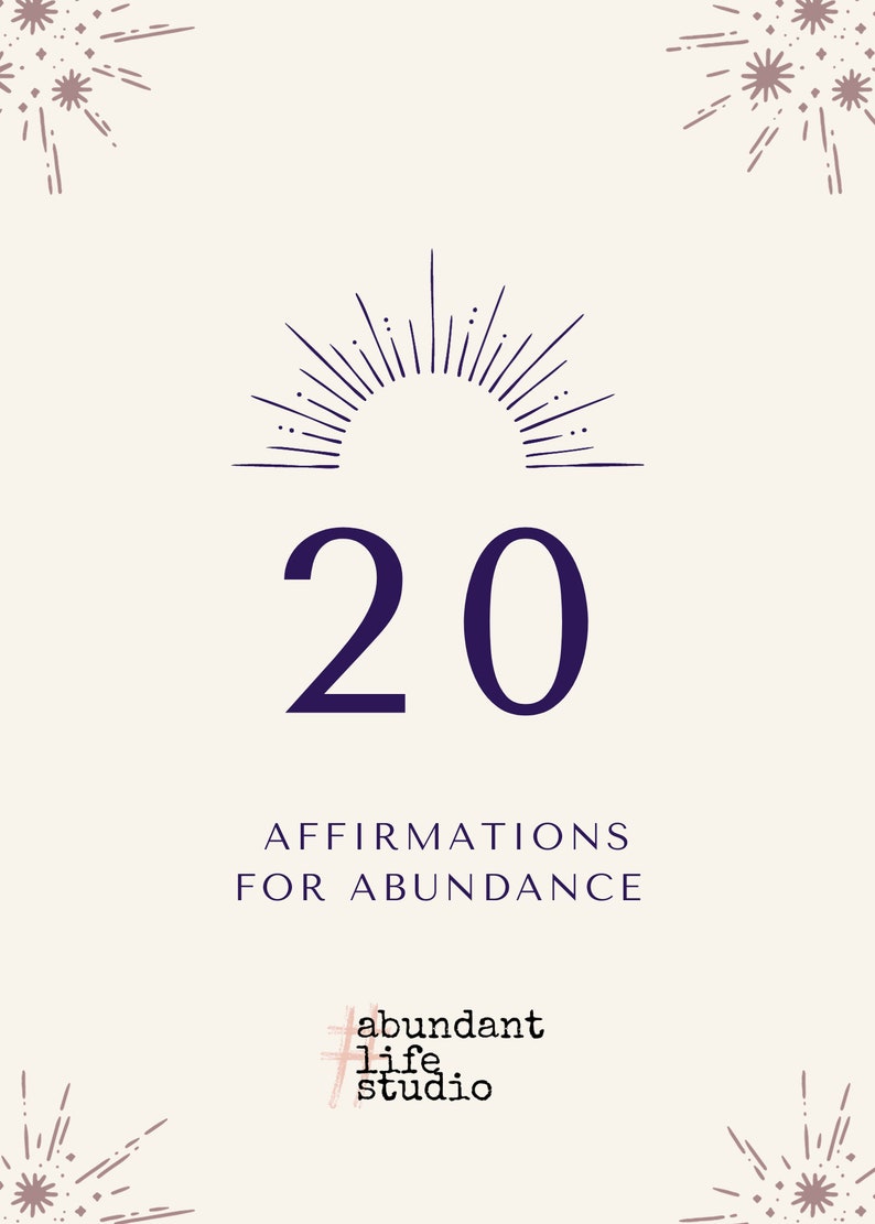 20 Affirmation Cards Abundance Editable & Printable | I Am Affirmations ...