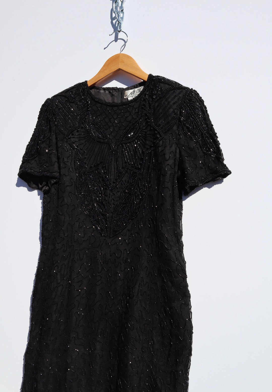 Vintage 1980's Ap Ltd Black Bead and Sequin Dress - Etsy
