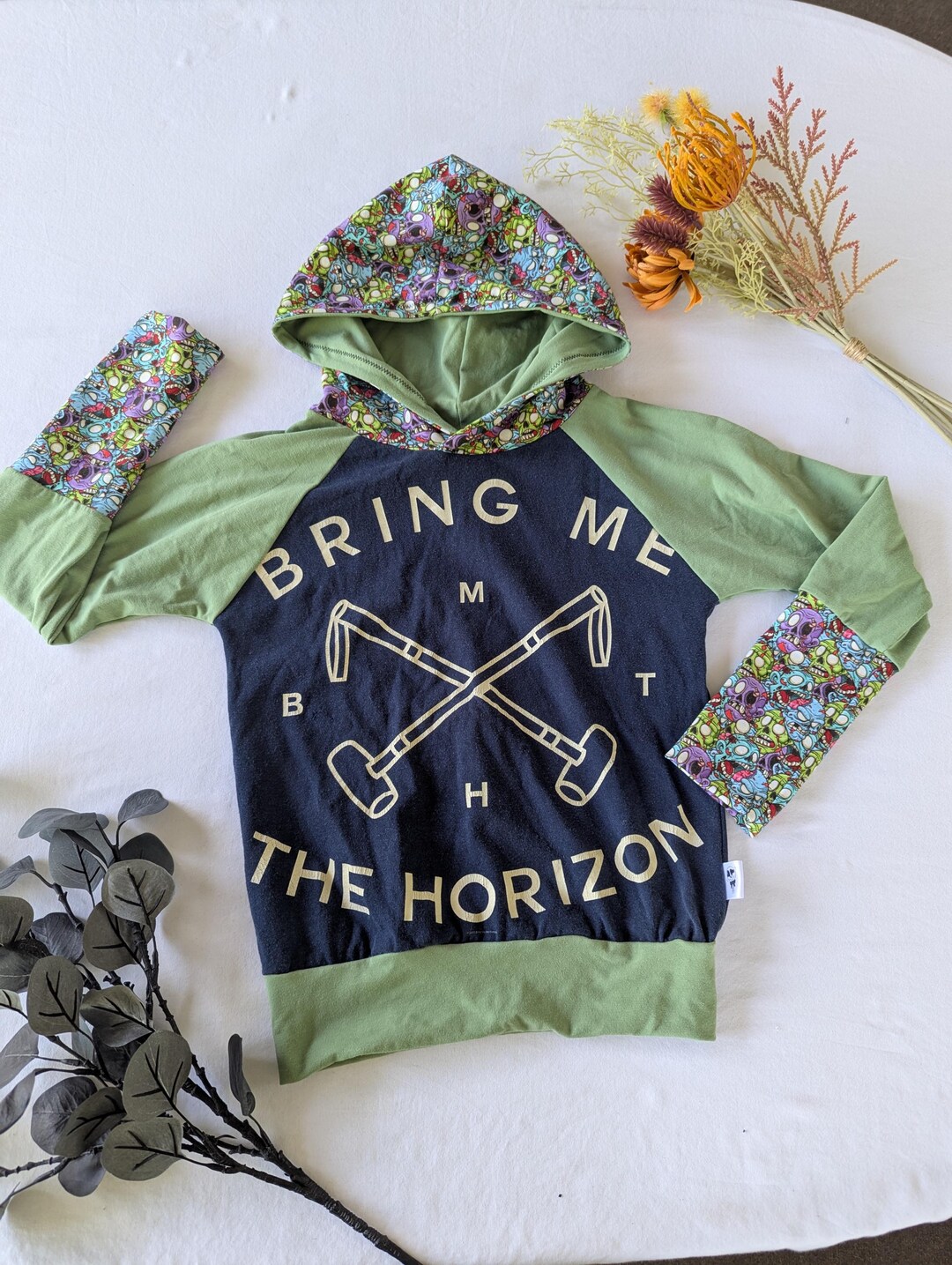 Upcycled Bring Me the Horizon Kids Hoodie: Grow With Me, Size 6-9 - Etsy
