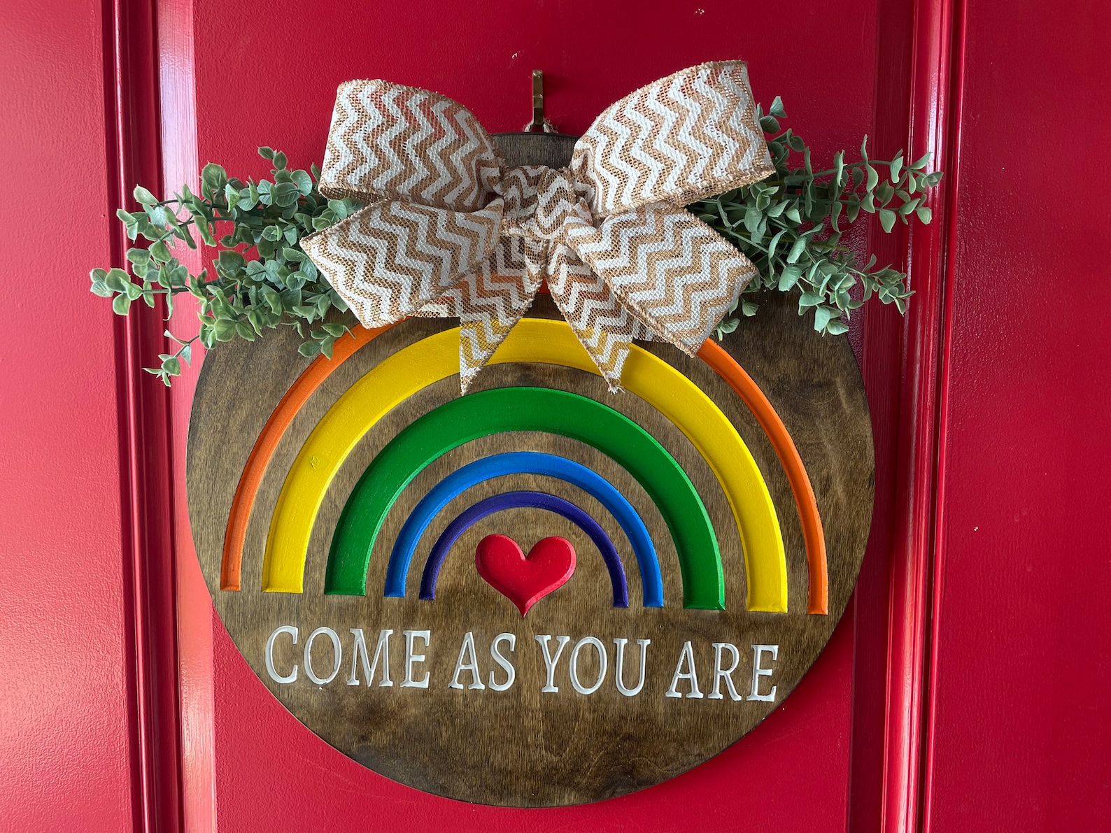 Come as You Are Door Hanger / Rainbow Door Decor / Rainbow / LGBTQIA+ ...