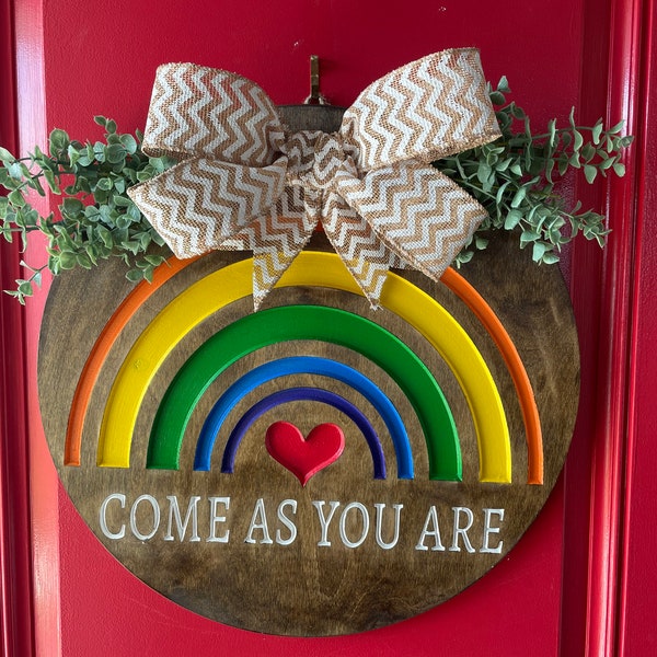 Rainbow Wreath - Etsy