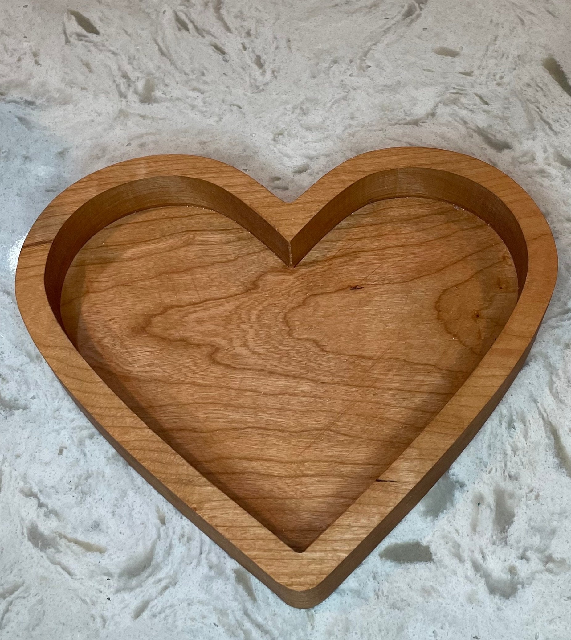 Solid Cherry Hardwood / Heart Tray / Heart Serving Dish / Heart Candy ...