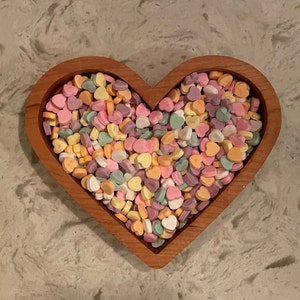 Solid Cherry Hardwood / Heart Tray / Heart Serving Dish / Heart Candy ...