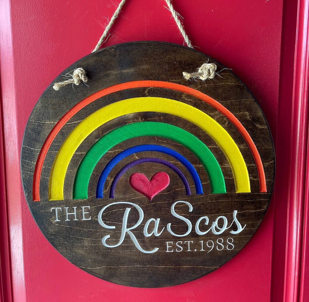Rainbow Door Hanger / Rainbow Door Decor / Rainbow Wreath / Front Door ...
