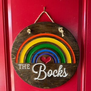 Rainbow Door Hanger / Rainbow Door Decor / Rainbow Wreath / Front Door ...