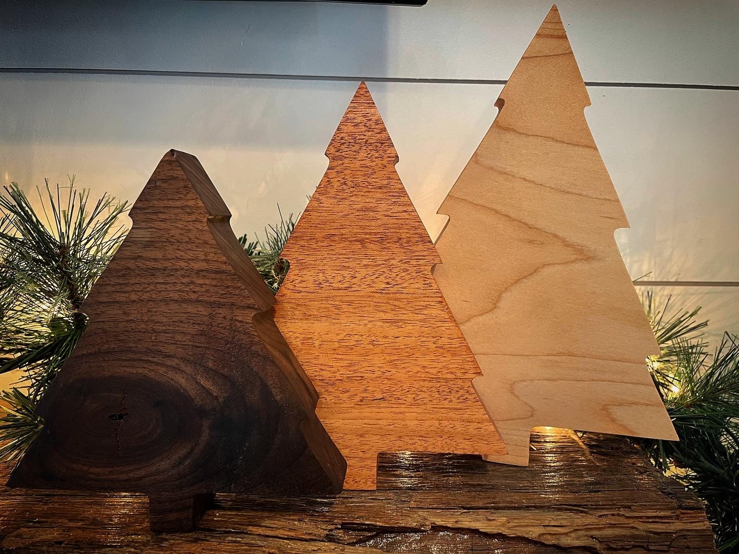 Wood Tree Set / Wood Trees / Wooden Tree / Hardwood Trees / - Etsy