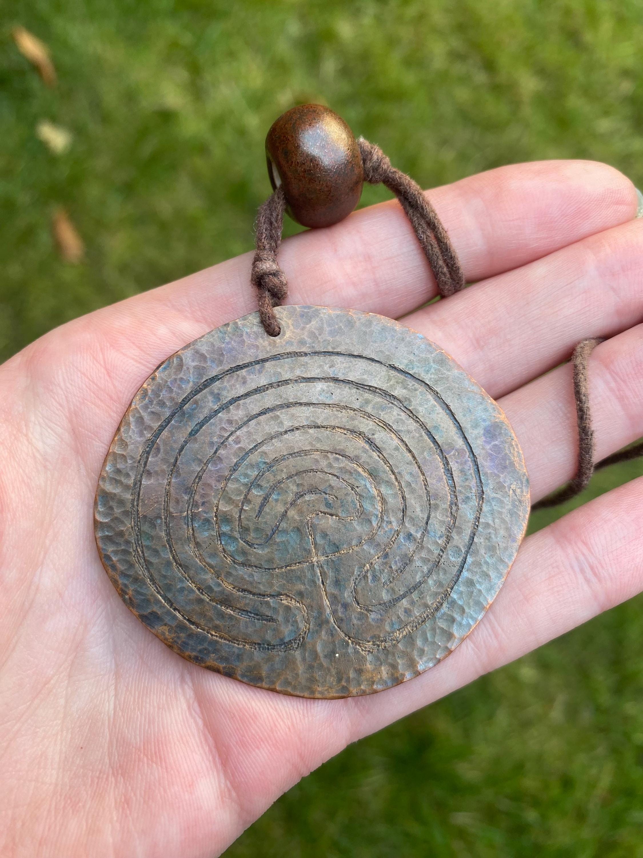 Lovely Handmade Hammered Copper Labyrinth Pendant. Big and Beautiful - Etsy