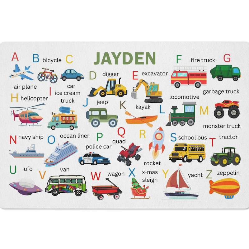 Toddler Placemats Trucks - Etsy