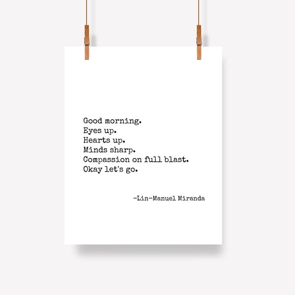Lin Manuel Miranda Good Morning Wall Art - Etsy