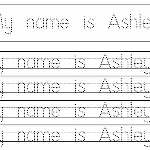 Custom Name Handwriting Practice Sheet, Editable Tracing Worksheet ...