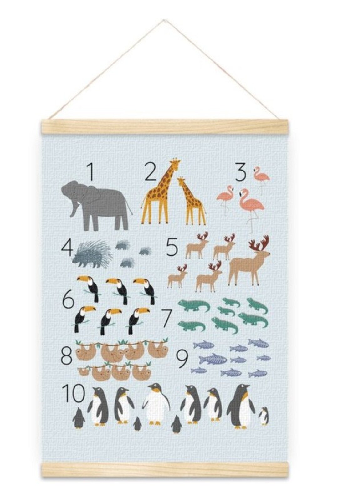 Alphabet and Numbers Canvas Wall Art, Animal Alphabet Poster for ...