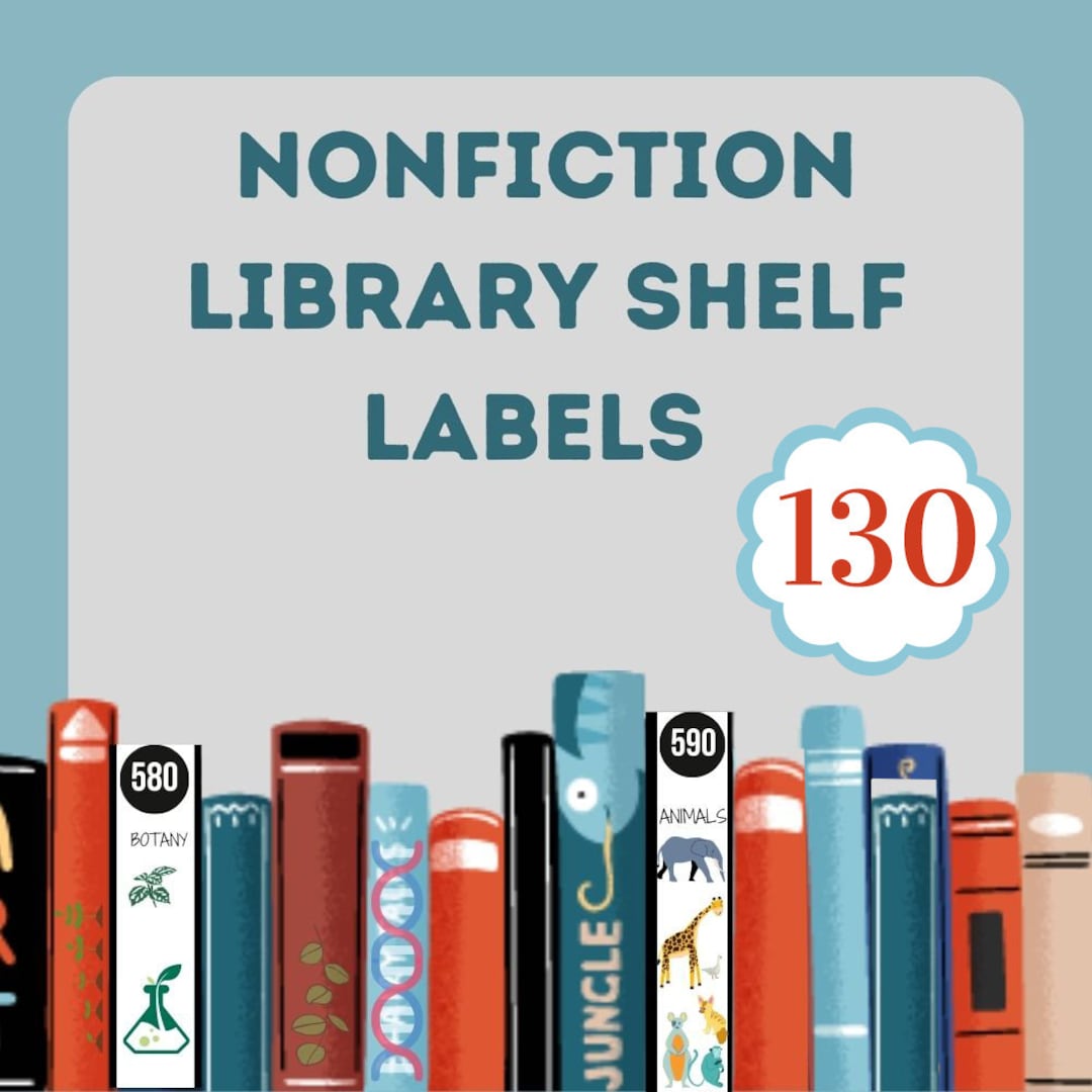Nonfiction Dewey Library Shelf Labels Tag Dividers Great for Demco ...