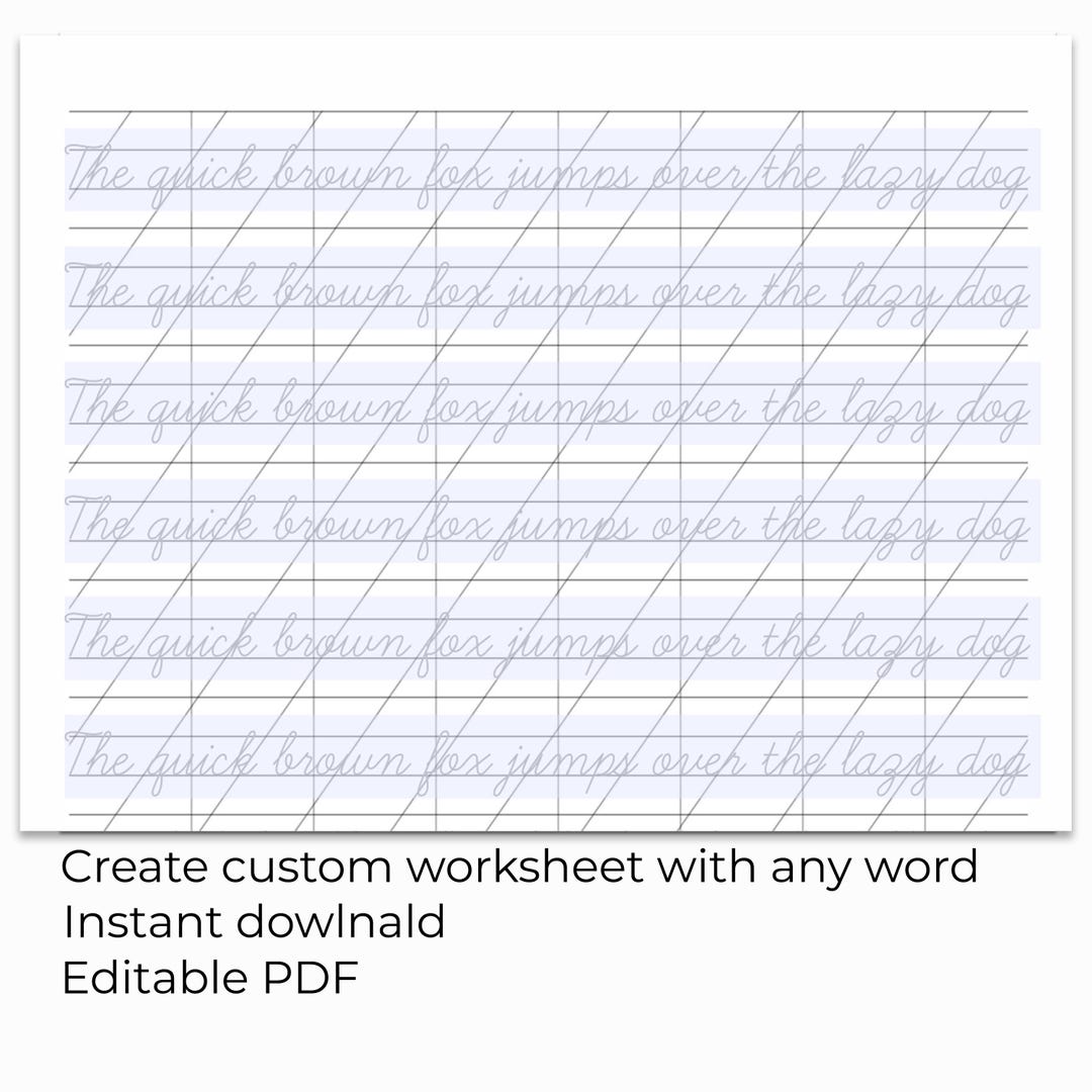 Custom Cursive Name Handwriting Practice Sheet, Editable Tracing ...