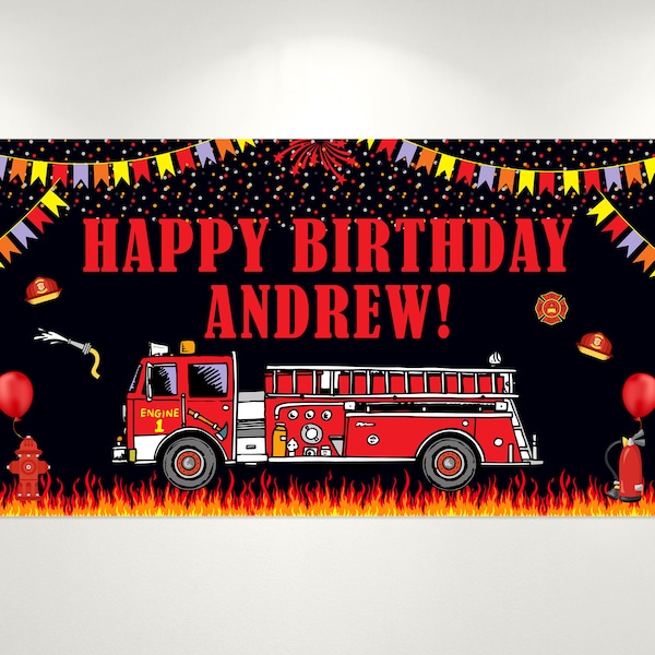Firetruck Birthday - Etsy