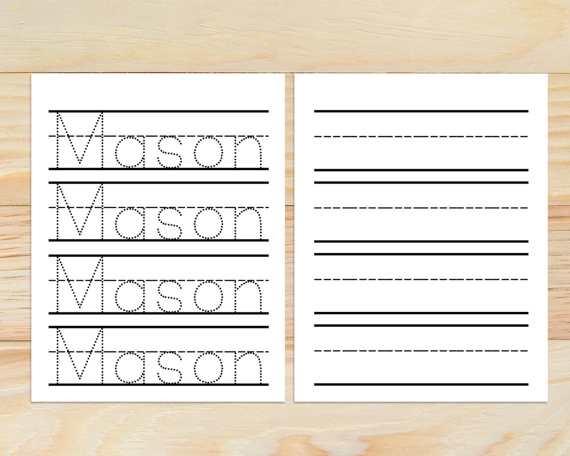Custom Name Tracing Worksheet Alphabet Handwriting Practice Writing ...