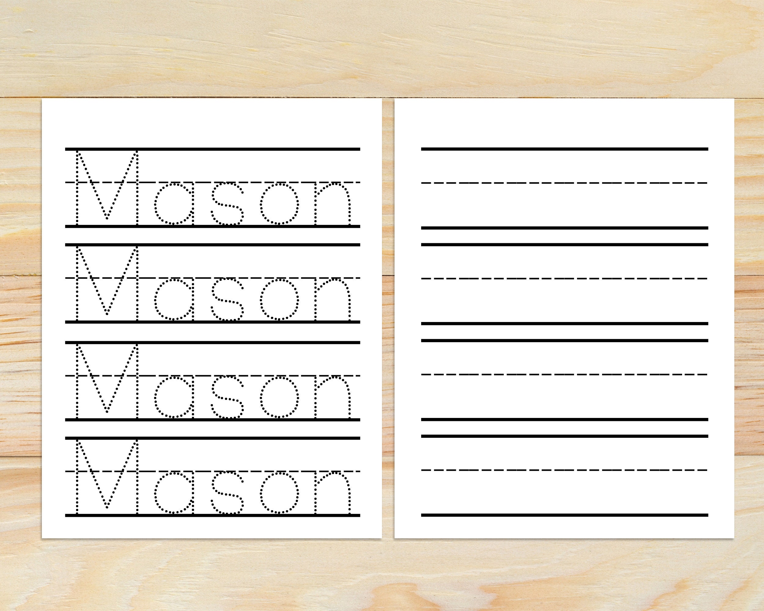 Custom Name Tracing Worksheet Alphabet Handwriting Practice Writing ...