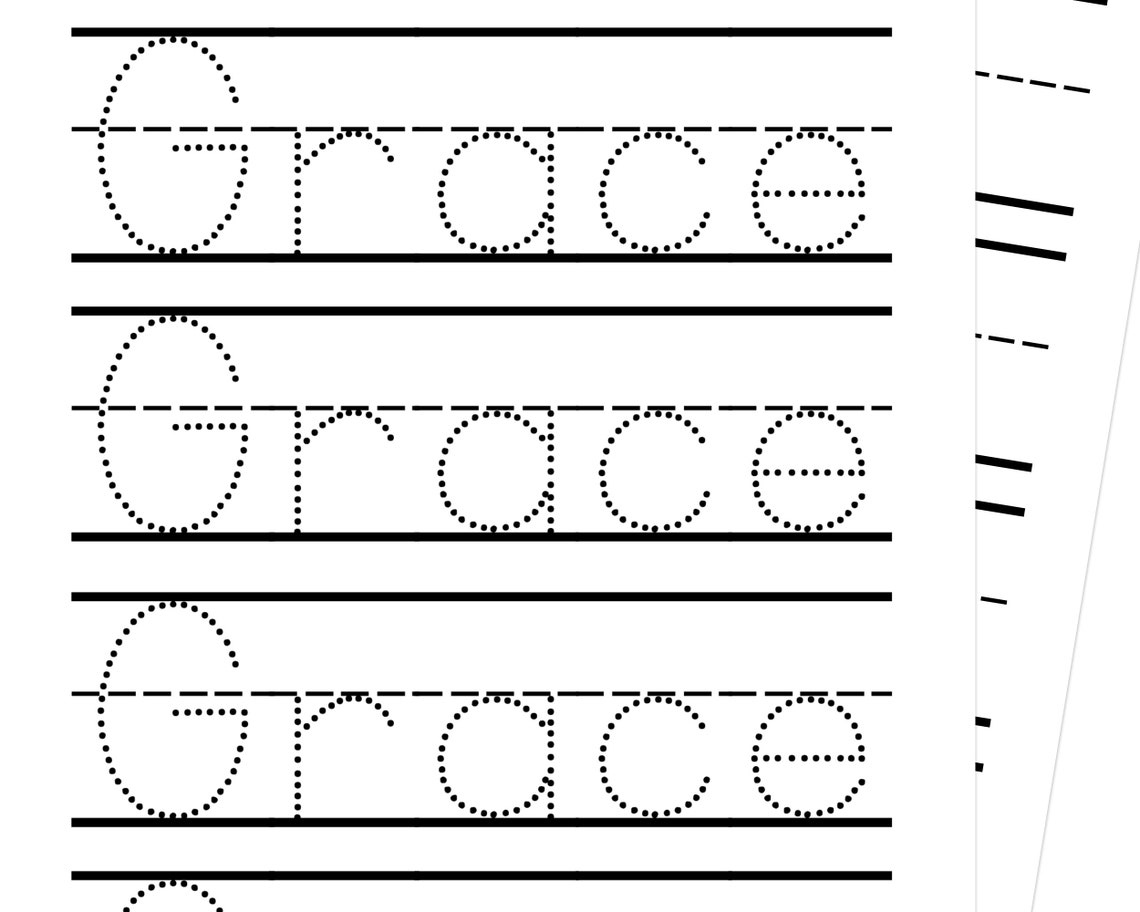 Custom Name Tracing Worksheet, Handwriting Practice, Name Writing ...